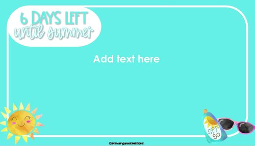 DIGITAL Summer Countdown Editable Template for Google Slides™ | TPT