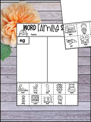 Short E CVC Word Family Sort Activities - I Spy Color and Write by Anh ...