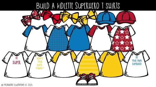 Build A Kidlette clip art, Superhero T Shirts clip art COMBO PACK