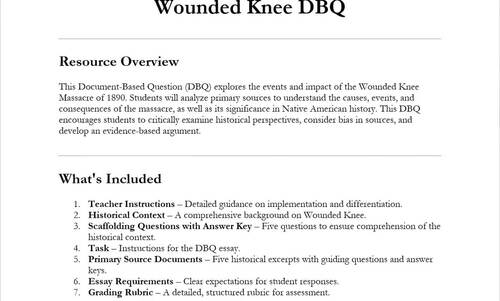 No Prep Wounded Knee DBQ by PBL History & Civics | TPT