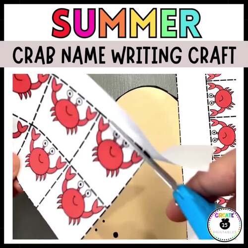 Crab Name Writing Craft | Summer Name Craft for Preschool & Kindergarten