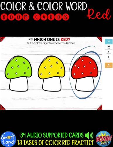 Learning Colors and Color Words digital cards | RED by Smart Land ...