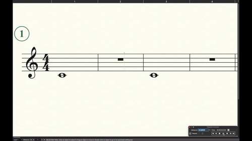 Beginner Piano Exercises Learning C as whole half and quarter notes