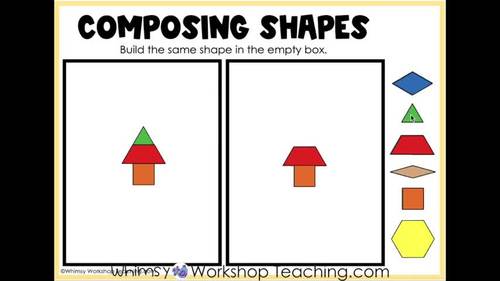Boom Cards Math Geometry Composing Shapes Distance Learning | TPT