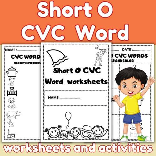 Short O CVC Word worksheets and activities - NO PREP Literacy Worksheets