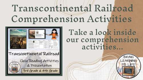 Transcontinental Railroad Close Reading & Comprehension Activities 3rd ...