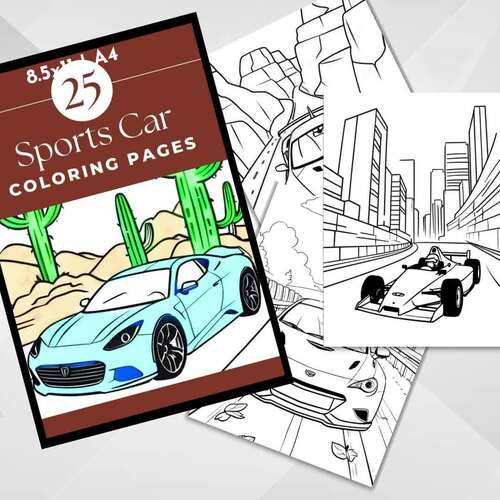 coloring book sports car