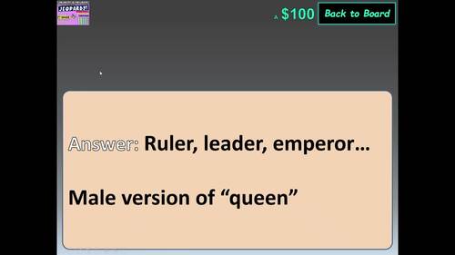 READING COMPREHENSION - Fifth Grade ELA JEOPARDY! handouts ...