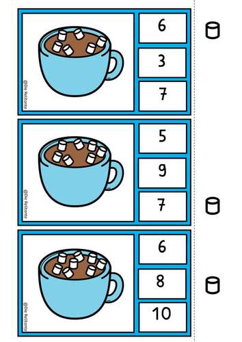 Winter - Themed Clip Cards for Number Recognition (0-10) - within 10