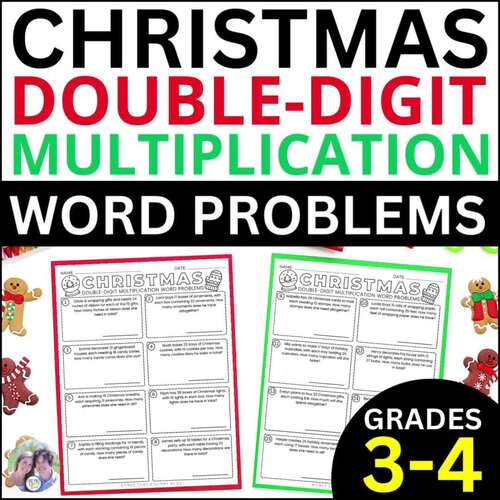 Christmas-Themed Double-Digit Multiplication Word Problems Worksheets ...