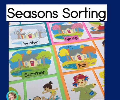 Four Seasons of the Year Picture Sorting Posters and Worksheet | TPT