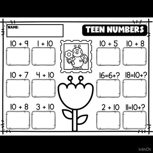 Teen Numbers {Compose + Decompose} No Prep Worksheets by Serendipity ... Teen Numbers {Compose + Decompose} No Prep Worksheets by Serendipity ...