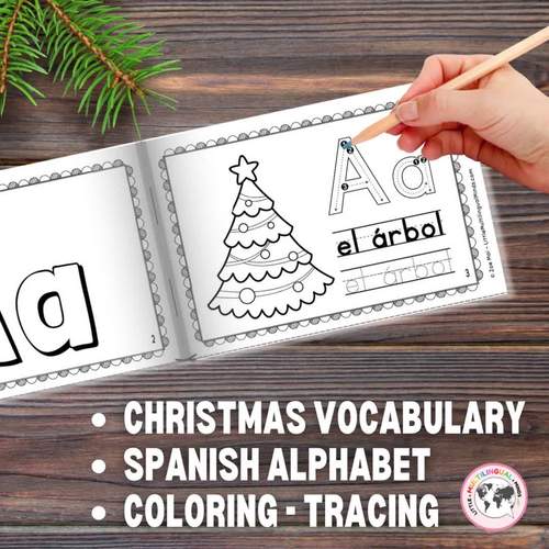 Christmas Spanish Alphabet Worksheets, Spanish Mini Book - Alfabeto Navidad