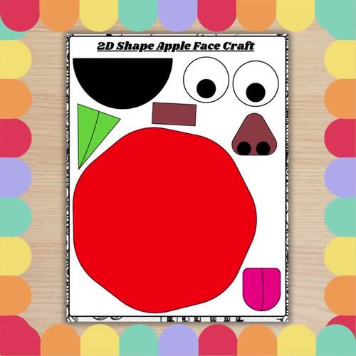 2D Shape Apple Craft | Shape Recognition Activity | Cut & Paste Craft