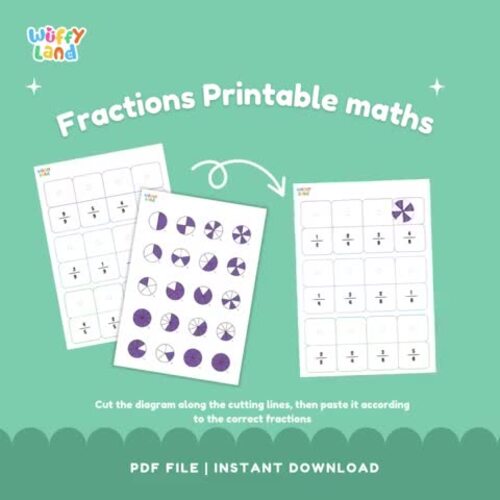 Fractions Printable Worksheets for Kids - Visual Fraction Matching Math ...