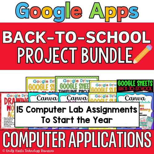 BACK TO SCHOOL - COMPUTER APPLICATIONS BUNDLE - 15 Projects to Begin ...