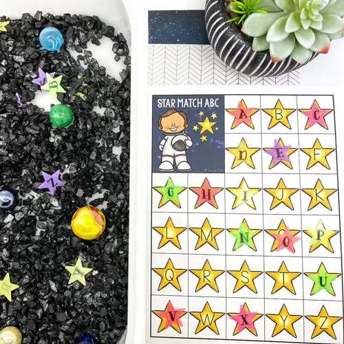 Star Letter Matching & Space Initial Sound Activities - Space Literacy ...