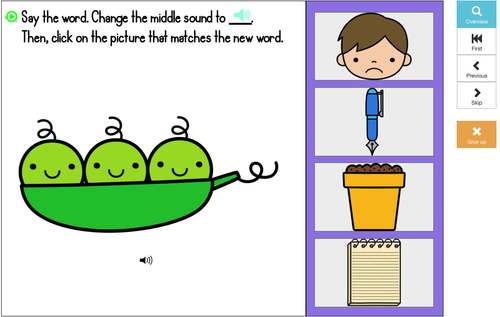 Phoneme Substitution Activities Middle Sound BOOM CARDS Science of Reading
