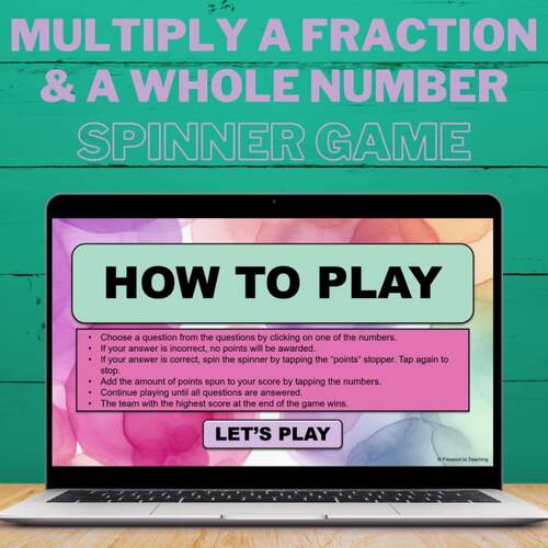 Multiplying Fractions by a Whole Number Game PowerPoint Digital ...