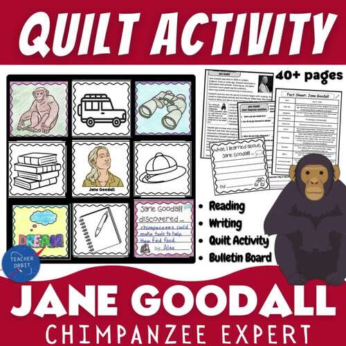 Women's History Month Activity Jane Goodall Create a Writing Art Quilt