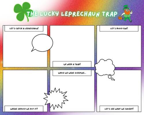 St Patrick's Day Comic Strip Leprechaun Trap Sequencing Activity Draw ...