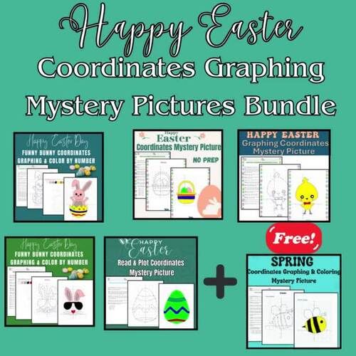 Easter Math Fun Coordinates Plotting Mystery Pictures Bundle + Free ...