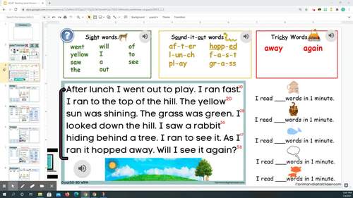 First Grade Digital Reading Fluency Quarter 3 Distance Learning | TpT
