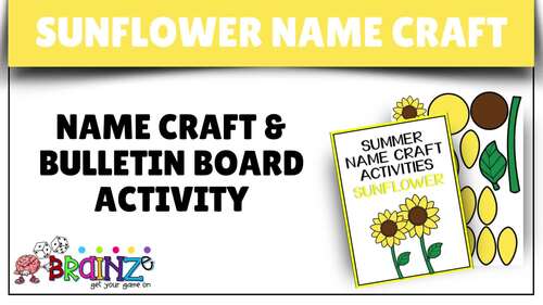 Editable Sunflower Summer Name Craft – Name Recognition & Fine Motor ...