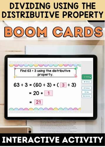 Dividing Using the Distributive Property | Boom Cards by Math and Glitter