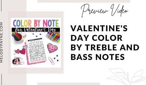 Color by Note for Valentine's Day: Treble and Bass Clef | TpT