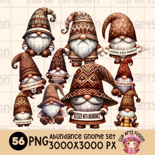 Abundance Gnome | Gnome Clipart Clipart Collection | Cute Cartoons Bundle