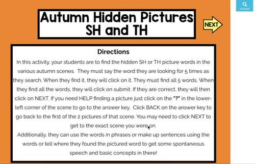Boom Cards | Articulation | Fall | SH and TH Sound | TPT
