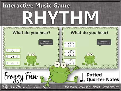 Interactive Rhythm Game for Music Dotted Quarter Note {Froggy Fun}