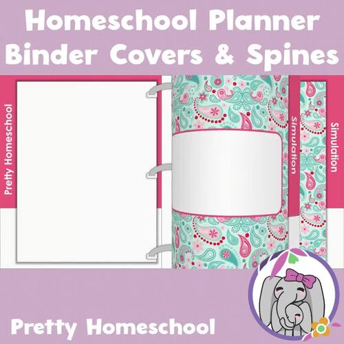 Editable and Printable Binder Covers and Spines for Homeschool Planners
