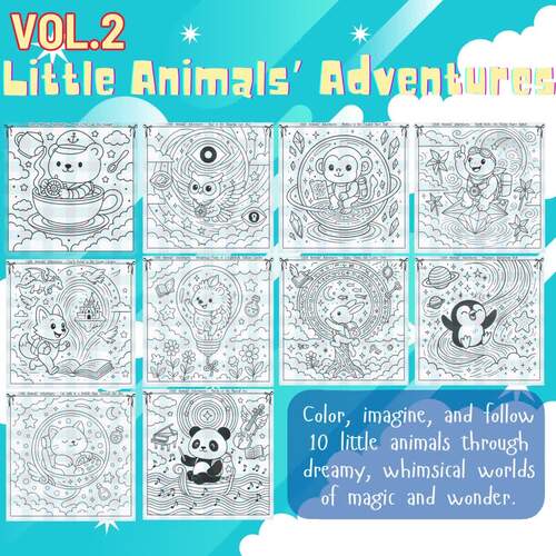 Little Animals’ Adventures Coloring Book Vol.2 – Printable Fantasy Animal