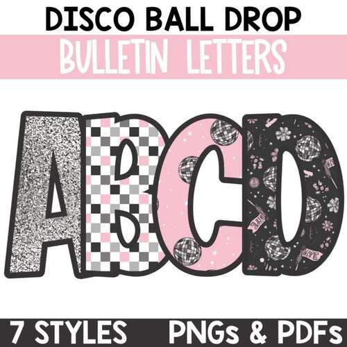 New Years Bulletin Board Letters / Clipart / Disco Lettering Pack