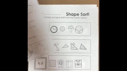 2D Shape Sorting Cut and Paste, Thanksgiving by DigitalTeach Primary