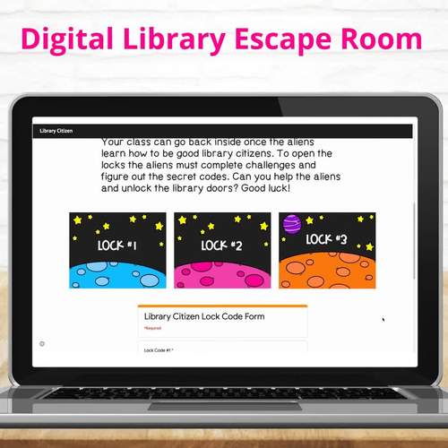 Library Procedures Digital Breakout Escape Room Activity for Primary ...