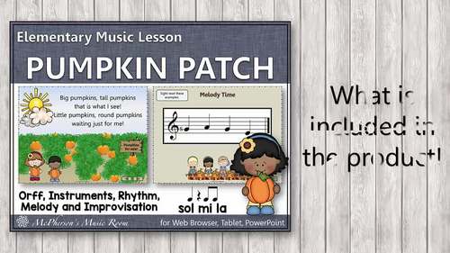 Fall Music Lesson Pumpkin Patch: Orff, Melody, Rhythm, Form & Improvisation