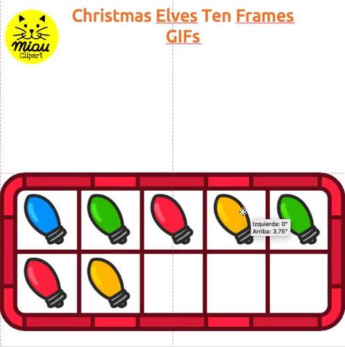 Animated Christmas Elves Ten Frames Clip art | Counting | Number sense GIFs