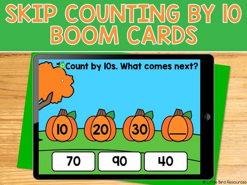 Fall Skip Counting By 10 Boom Cards | Autumn Pumpkins Counting On in ...