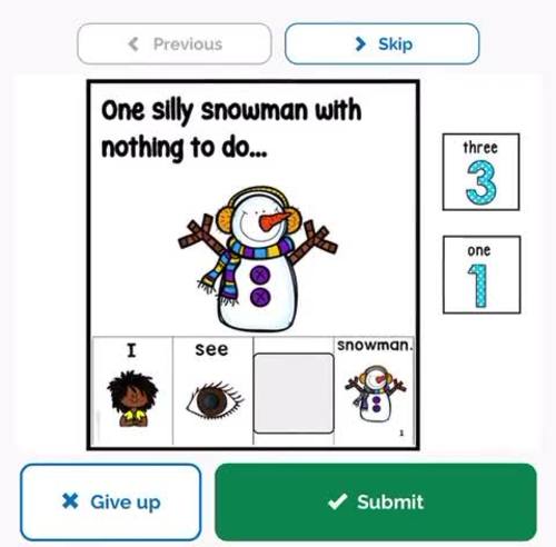 Interactive Book: Ten Silly Snowmen (print and digital), Counting 1-10