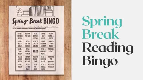 Spring Break Reading BINGO Game Card | Printable Activity by Creating2Learn