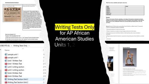 AP African American Studies Writing Tests Only (Units 1-4 and Final)
