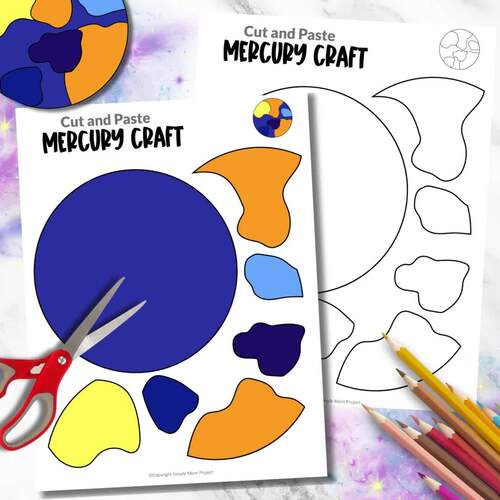 Mercury Printable Digital Download Craft | Mercury Space Activity ...