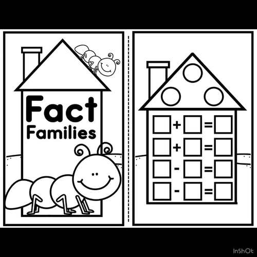 Addition and Subtraction Fact Families | Build-A-Book Spring Bugs Theme