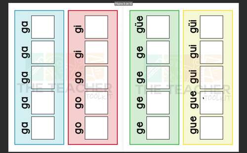 Sílabas GA, GO, GUE, GÜE, GE, GI, GUI, GÜI by THE TEACHER TOOLKIT CR