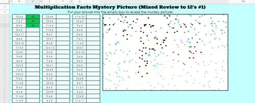 Winter Digital Mystery Picture for Multiplication Facts to 12's ...