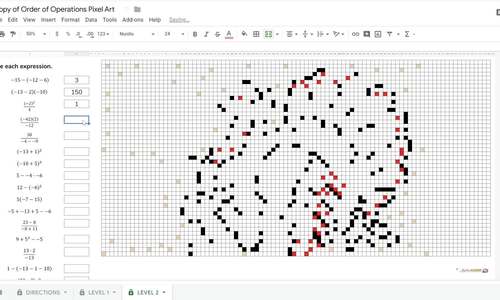 Thanksgiving Math Order of Operations PIXEL ART (Made for Google Drive)
