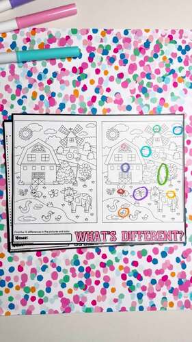 Spot the Difference | Early Finisher Activities | Spring No Prep